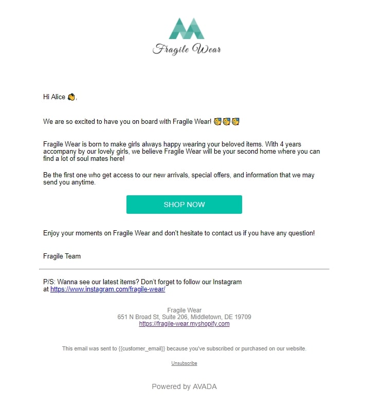 Welcome Email Templates - Copy & Paste - Avada